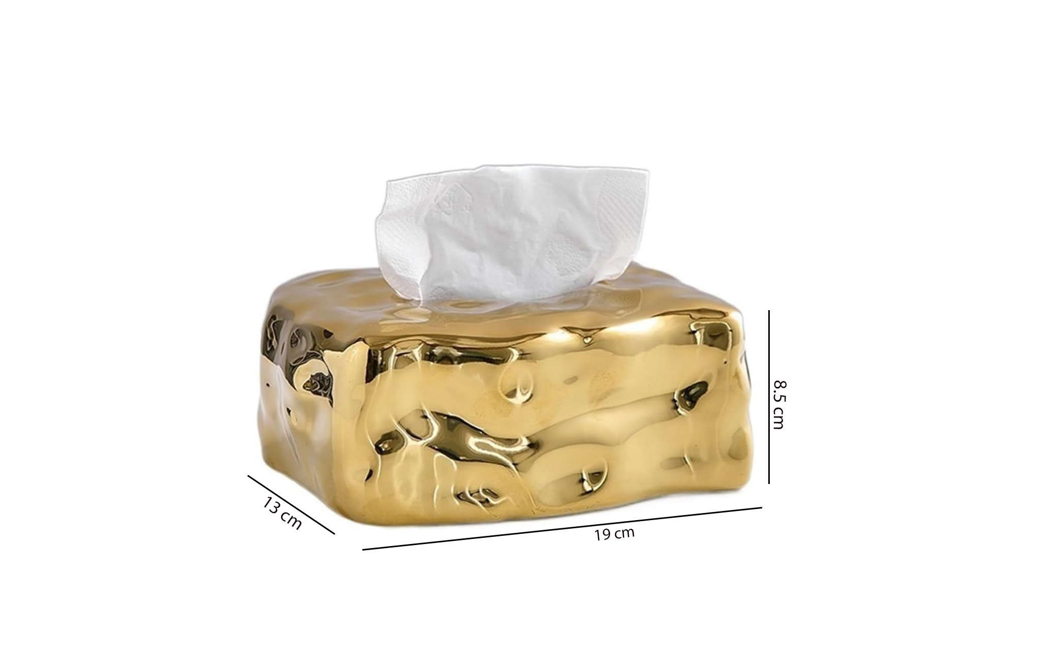GOLD CERAMIC TISSUE BOX – MODERN HOME DECOR FOR LIVING & DINING ROOM ...