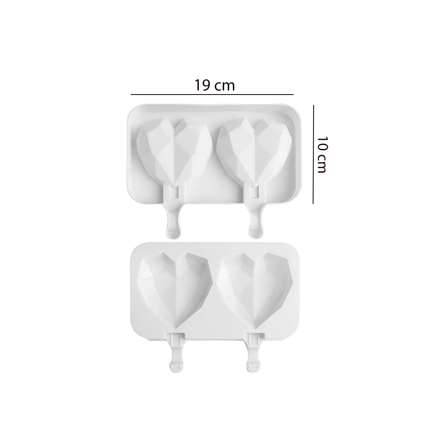 MIXED SHAPES SILICONE ICE CREAM MOLD – POPSICLE MAKER 2 CAVITY REUSABLE ...