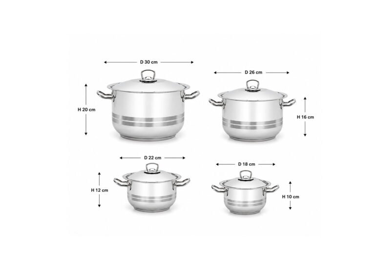 COOKWARE SET 4 PCS – STAINLESS STEEL - Homedash