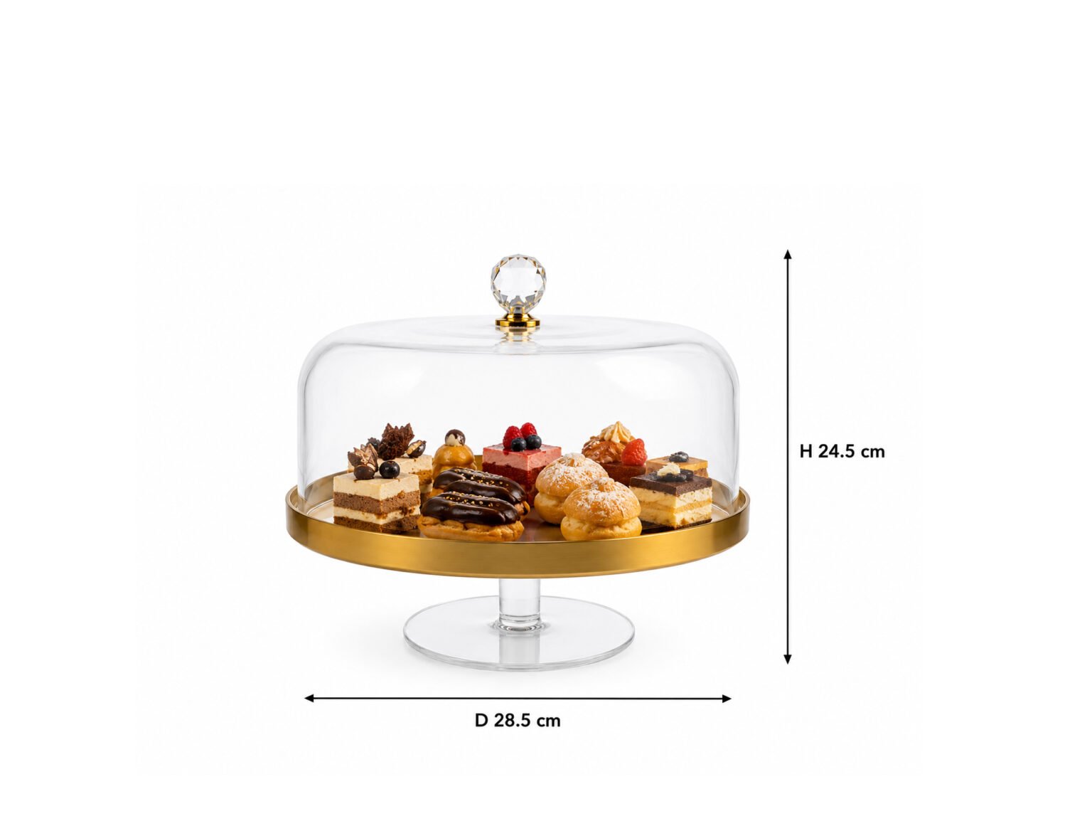 ELEVATED CAKE STAND WITH COVER 28.5CM - Homedash