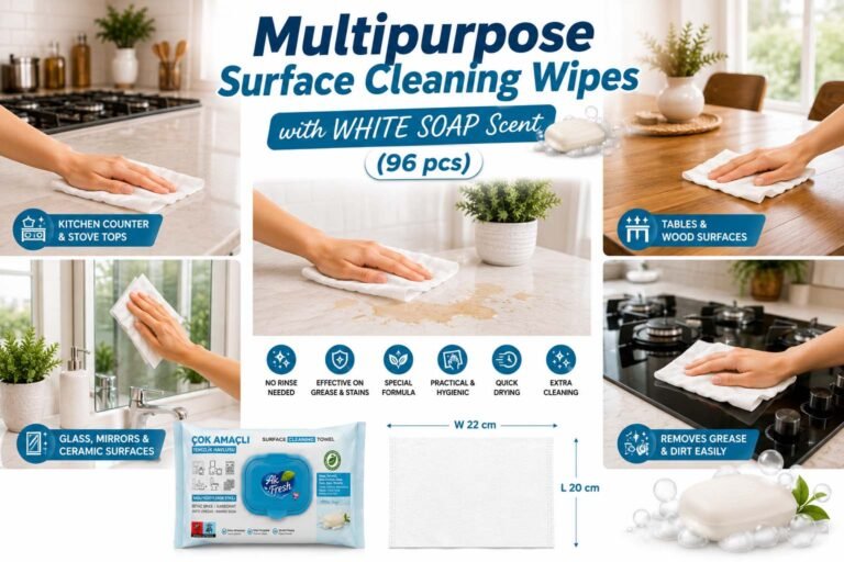 CLEANING WIPES WHITE SOAP 96 PCS – MULTIPURPOSE - Homedash
