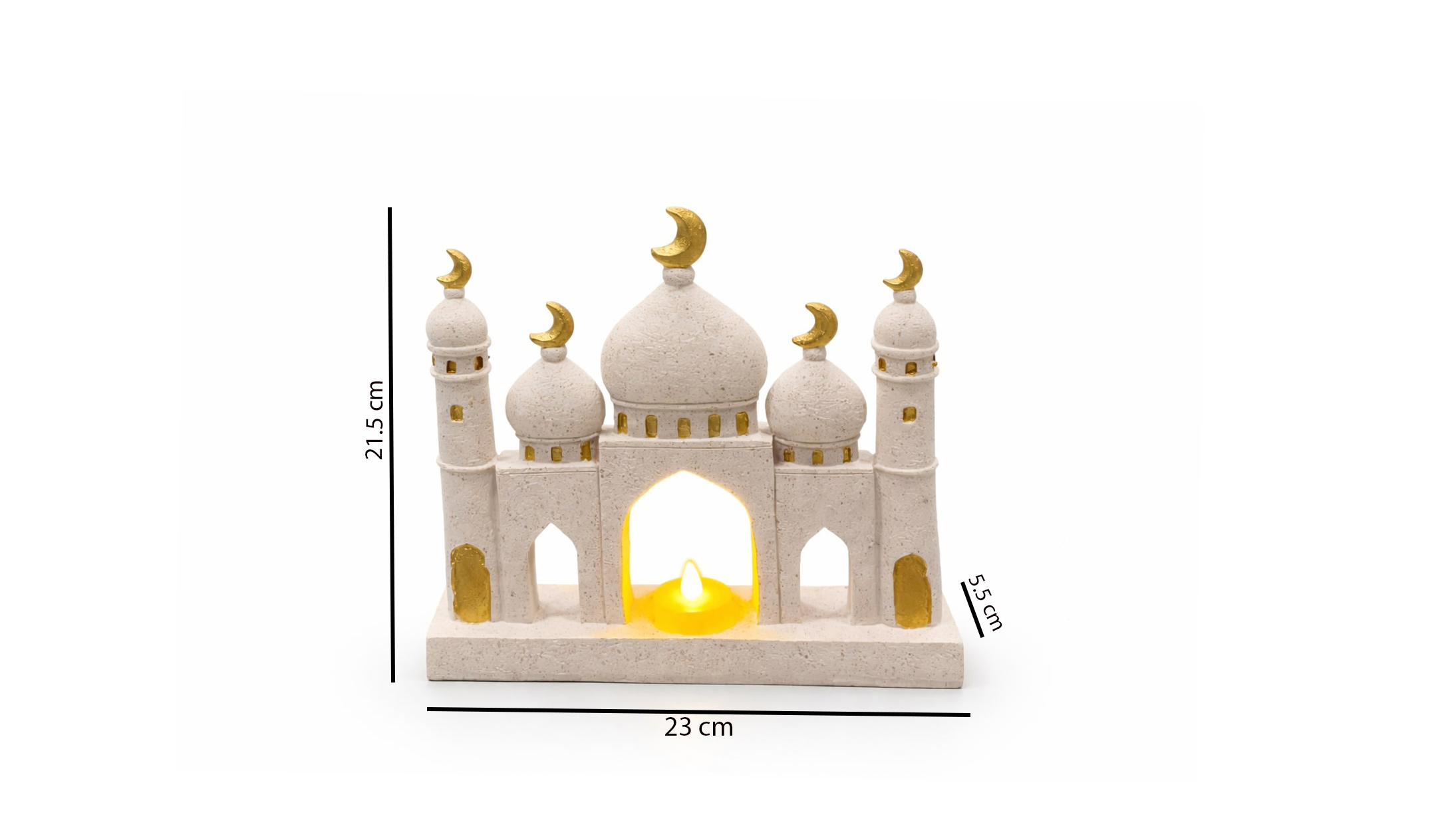 SLIM 5 DOME MOSQUE REZIN – DECORATION WITH WARM YELLOW LIGHT - Homedash