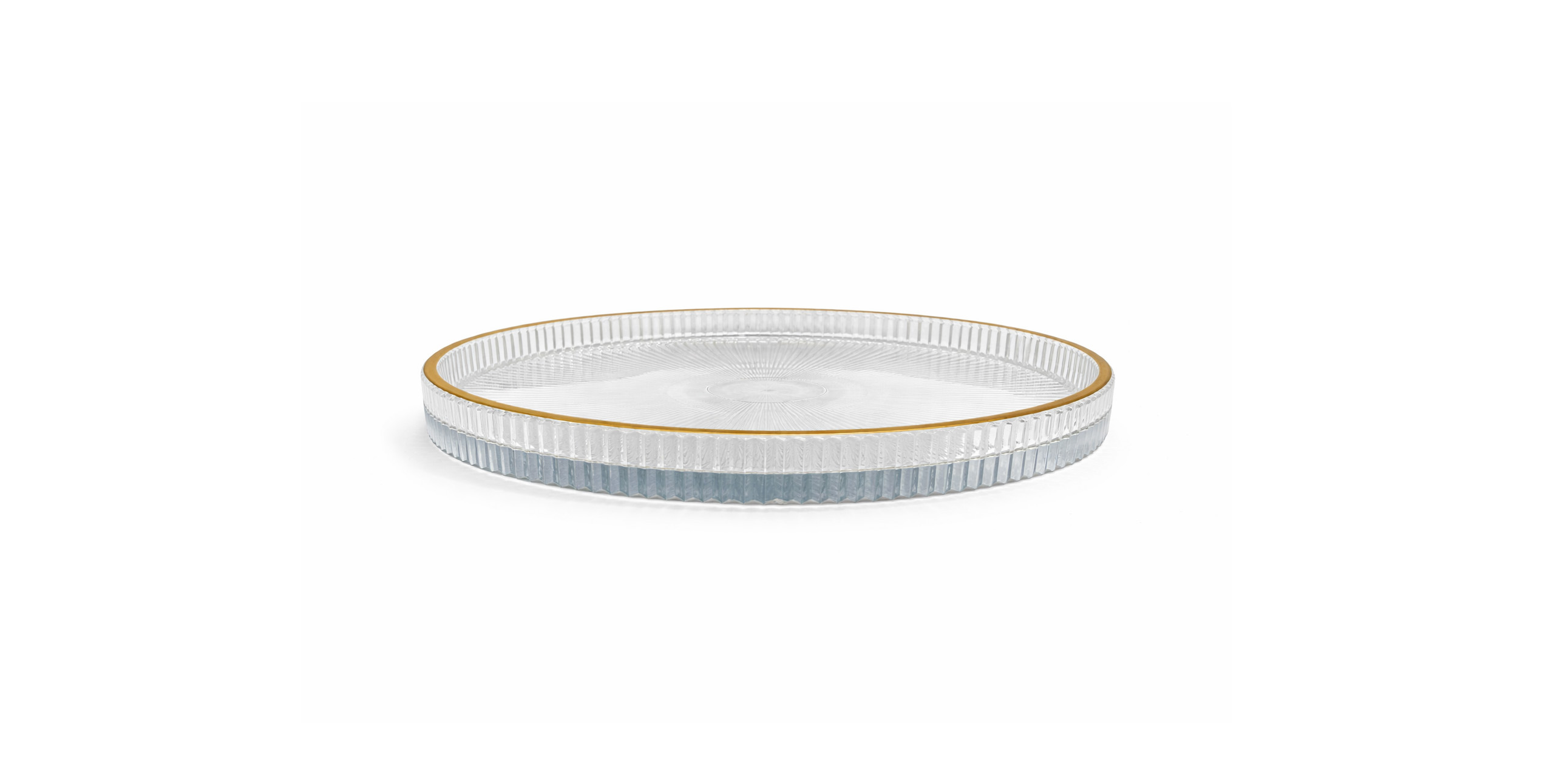 6-PACK GLASS PLATES WITH HIGH EDGE & GOLD RIM – CLEAR FRUIT & APPETIZER ...