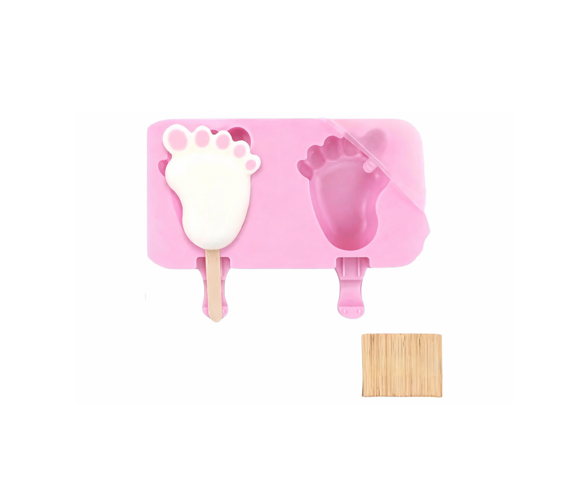 MIXED SHAPES SILICONE ICE CREAM MOLD – POPSICLE MAKER 2 CAVITY REUSABLE ...